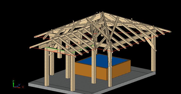 Créations Bois Darrieumerlou | kiosque vue 3D Créations Bois Darrieumerlou | kiosque vue 3D